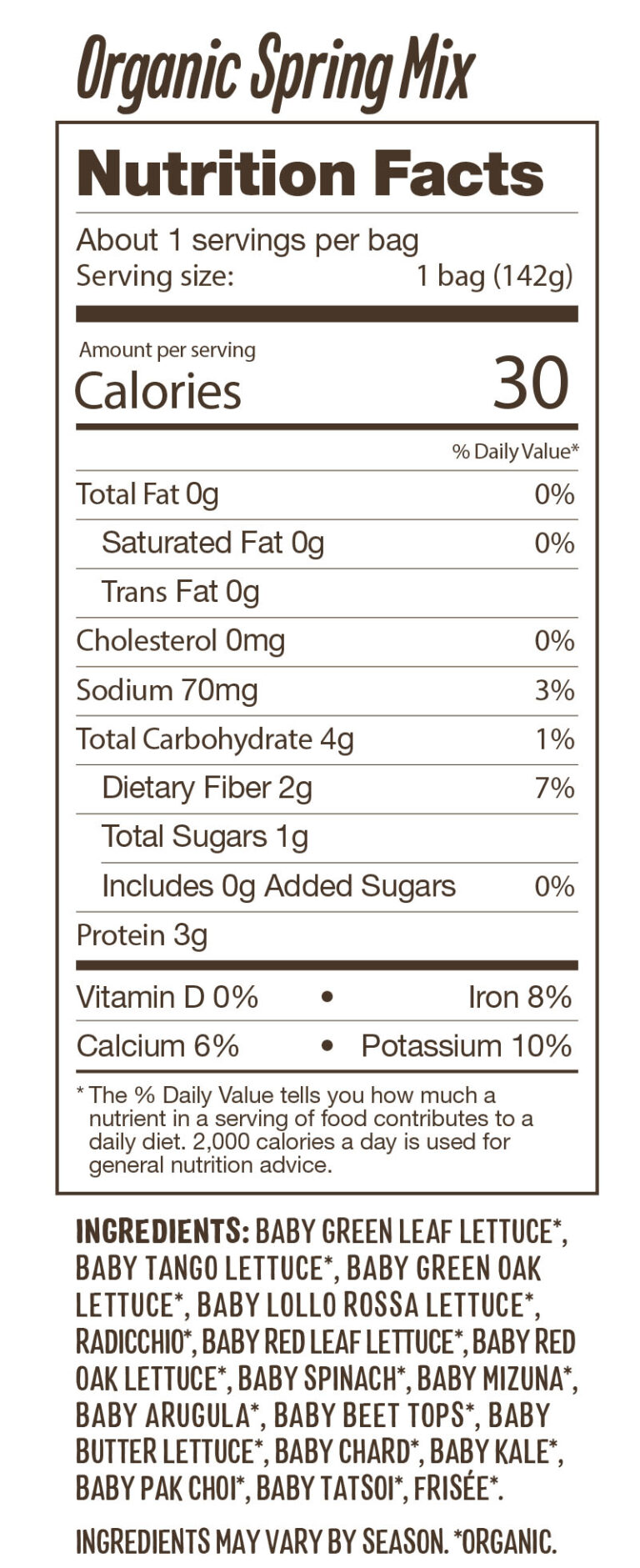 Organic Spring Mix - Boskovich Farms